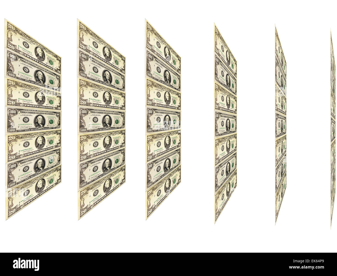 dollar pattern with abstract plate isolated and diminishing in size ...