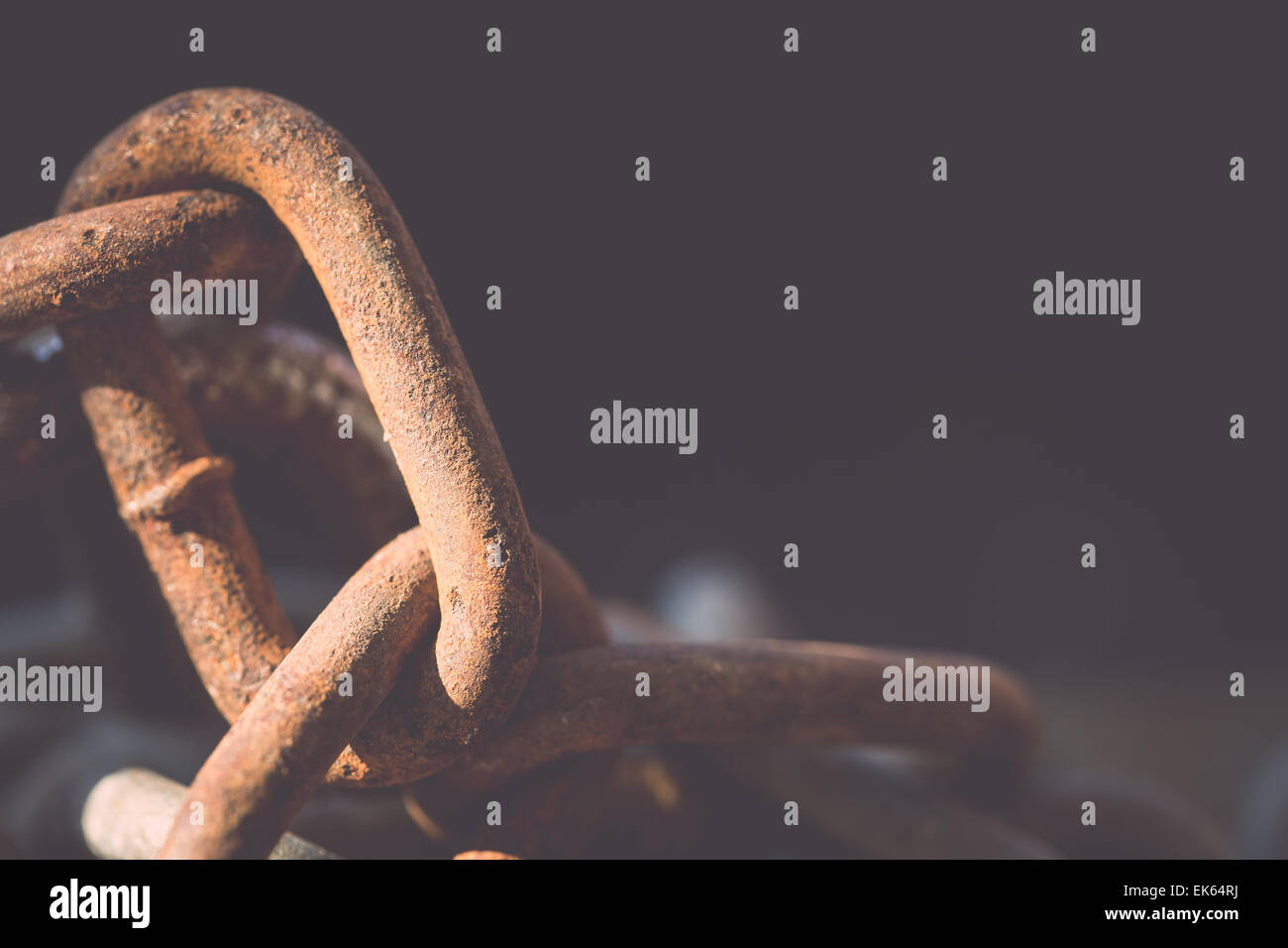 Macro Old and rusty chain on black background Stock Photo - Alamy