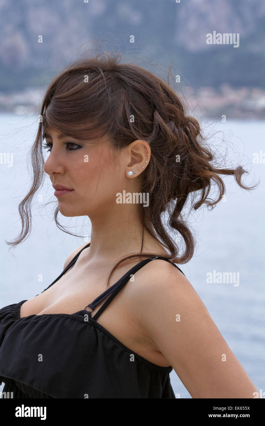 Italy, Sicily, young girl portrait Stock Photo - Alamy