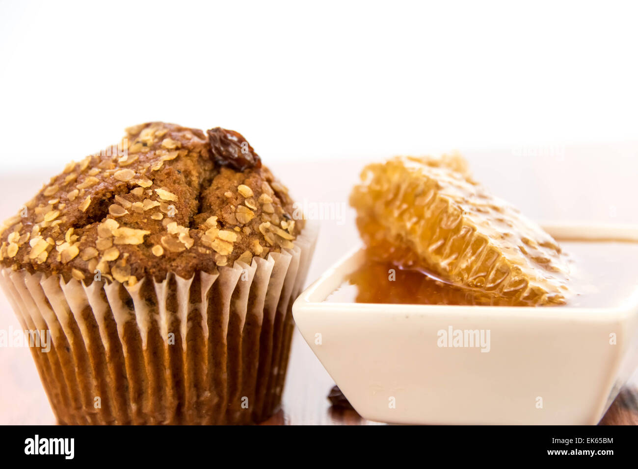 Fresh made honey raisin bran muffins Stock Photo - Alamy