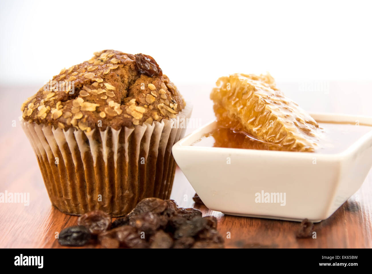 Fresh made honey raisin bran muffins Stock Photo - Alamy