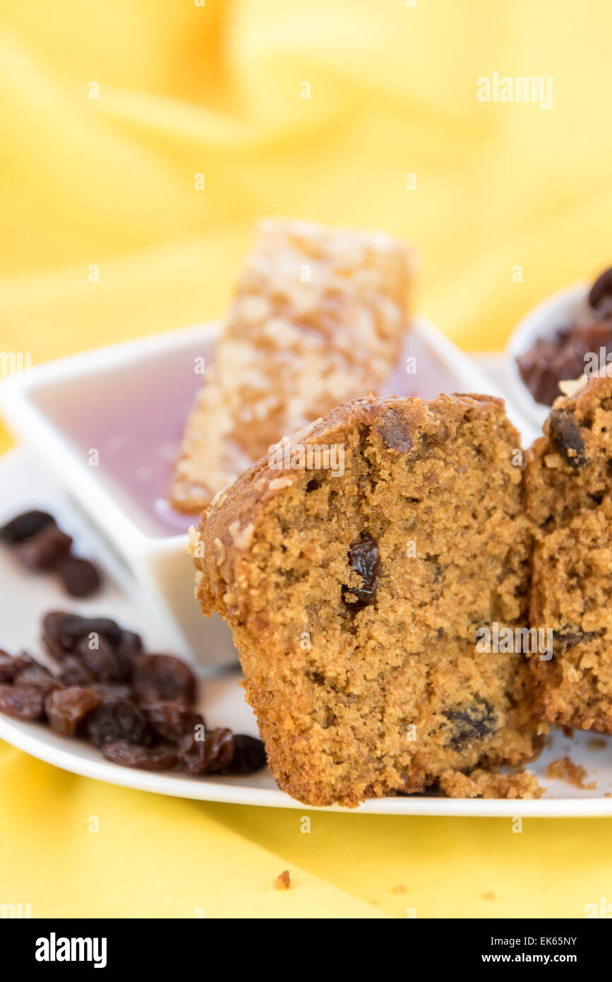 Fresh made honey raisin bran muffins Stock Photo - Alamy