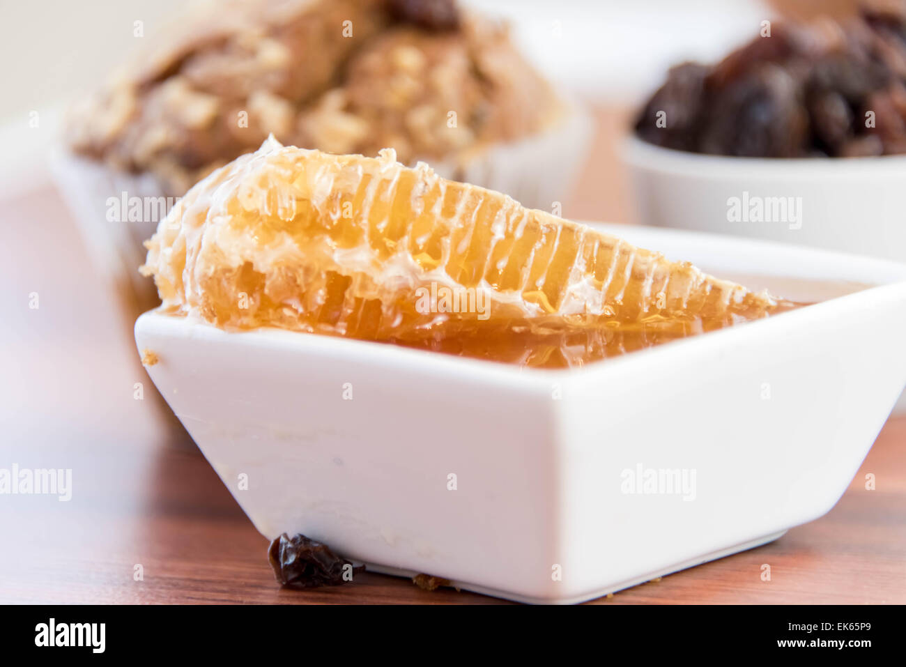 Fresh made honey raisin bran muffins Stock Photo - Alamy