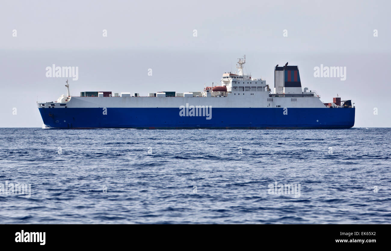 Italy, Sicily, Mediterranean sea, Cargo ship Stock Photo - Alamy