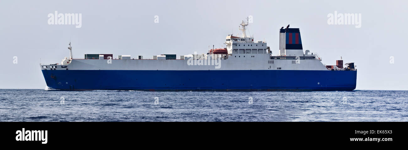 Italy, Sicily, Mediterranean sea, Cargo ship Stock Photo - Alamy