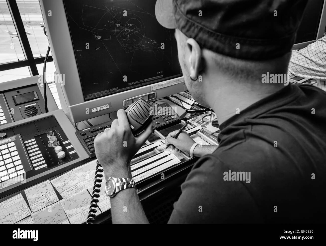 Air traffic controller Black and White Stock Photos & Images - Alamy