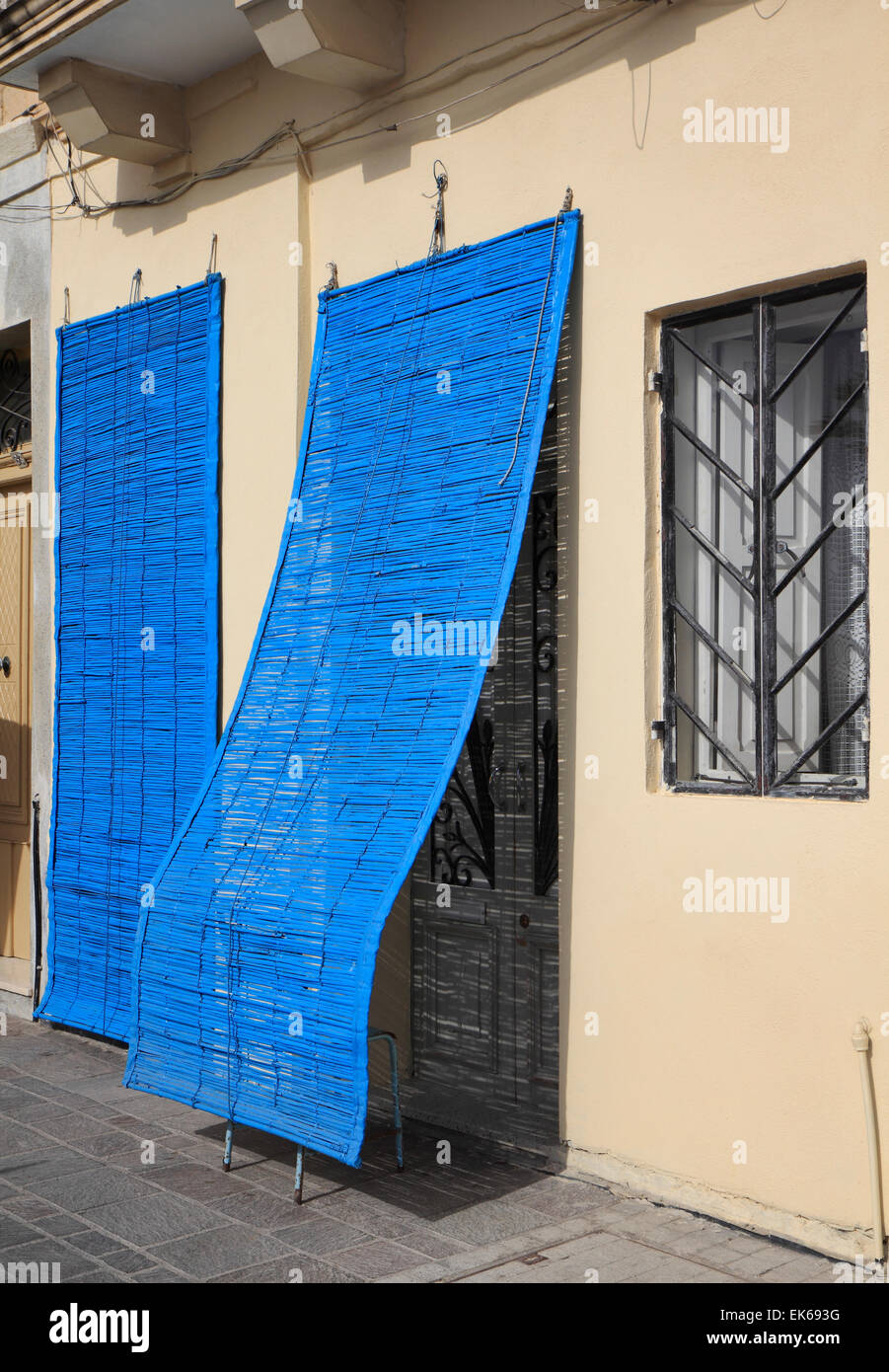 Malta Island, Marsaxlokk, tipical maltese old house facade with colored ...