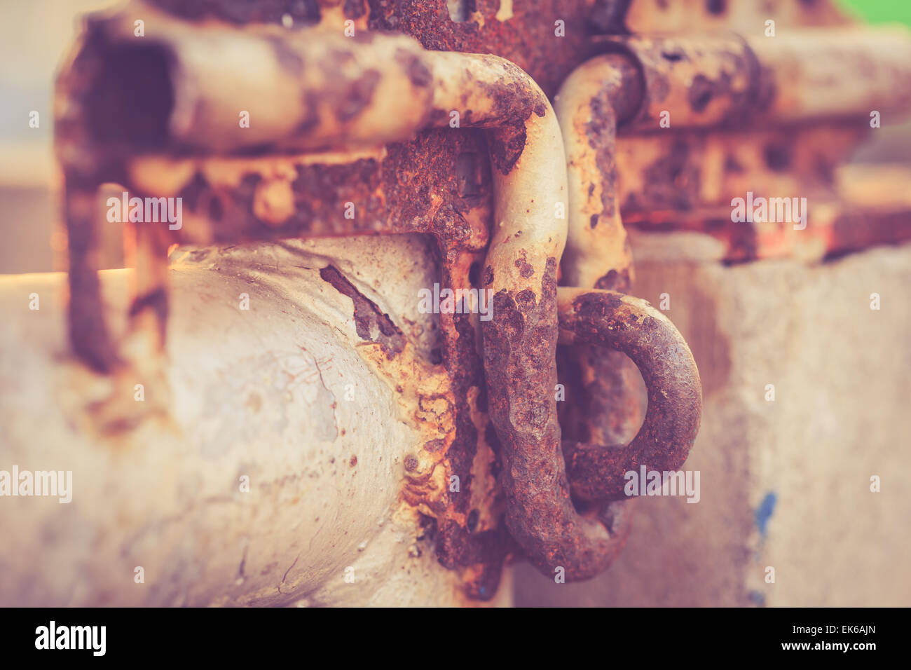 Macro old and rusty metal latch, retro filter effect Stock Photo - Alamy