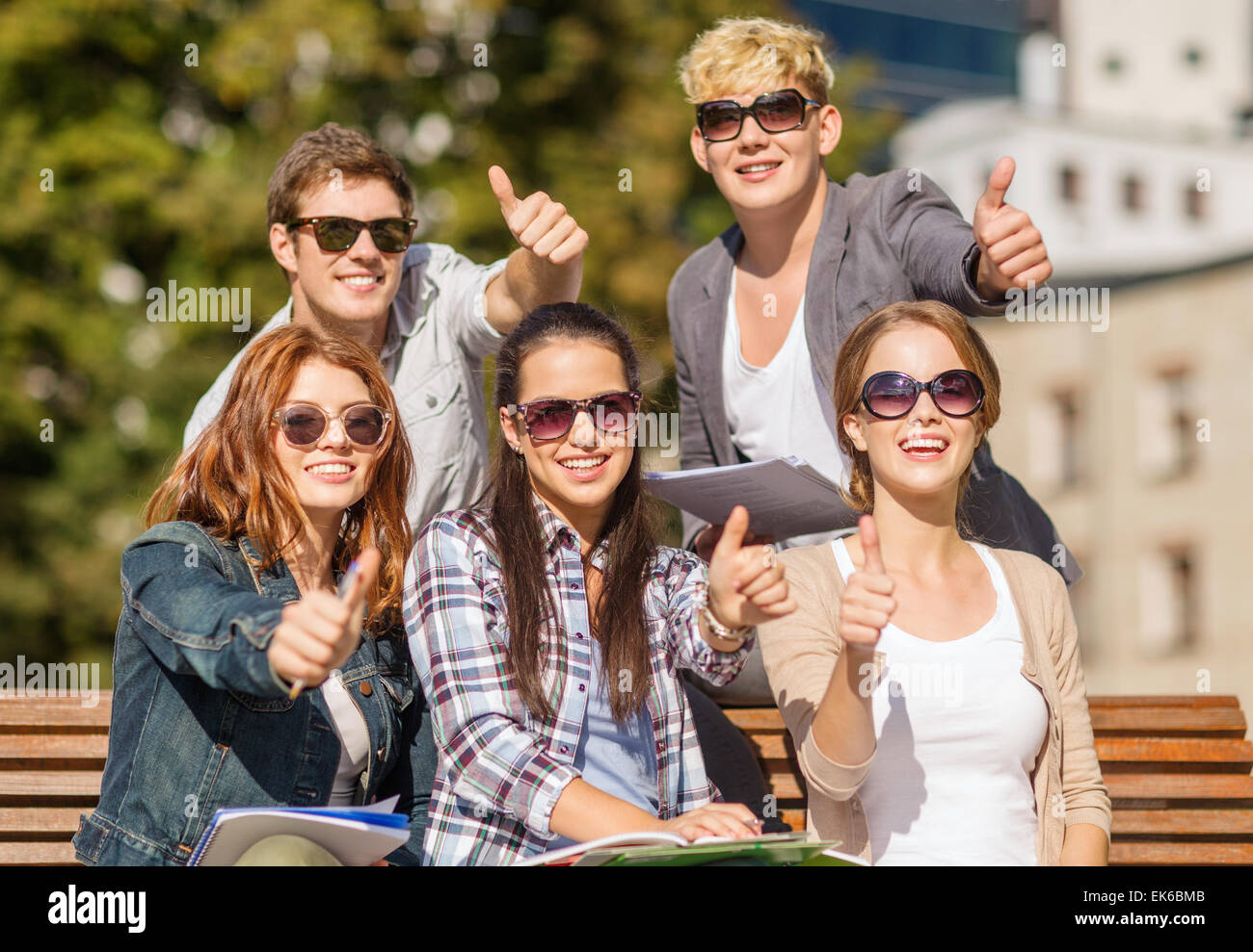 students with books, notebooks, files and folders Stock Photo - Alamy