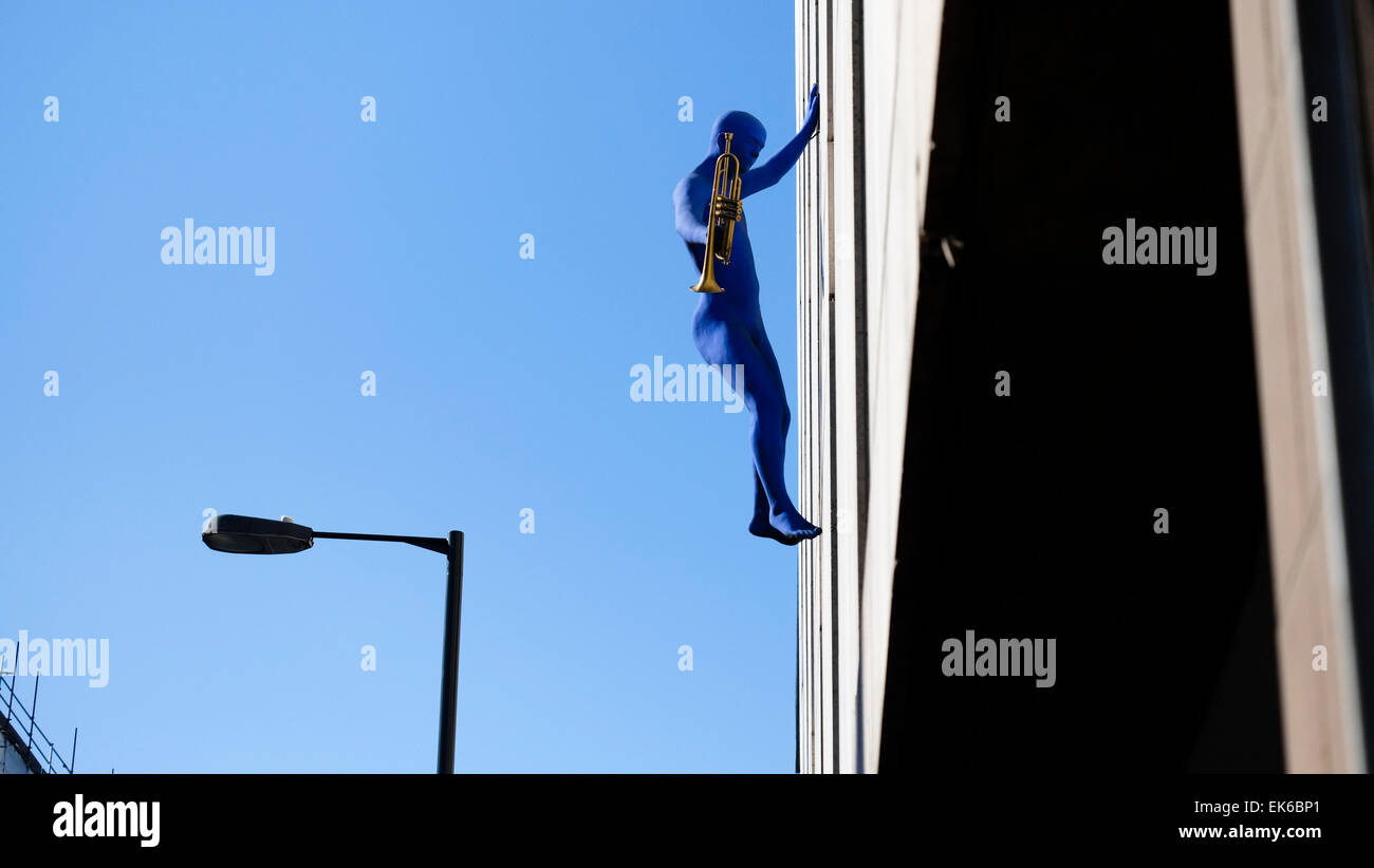 Blue Man Sculpture Stock Photo - Alamy