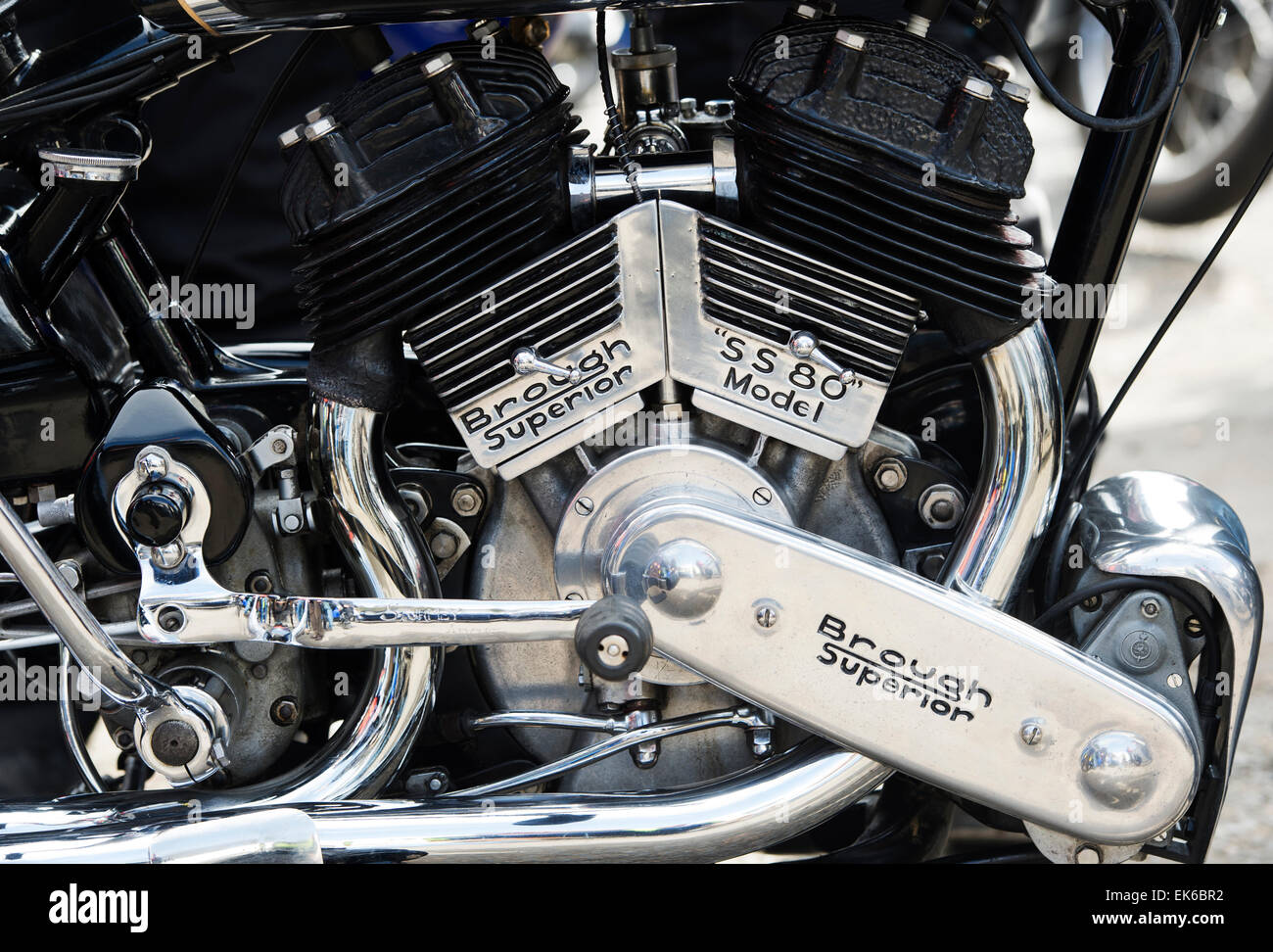 1935 Brough Superior SS80 motorcycle engine Stock Photo - Alamy