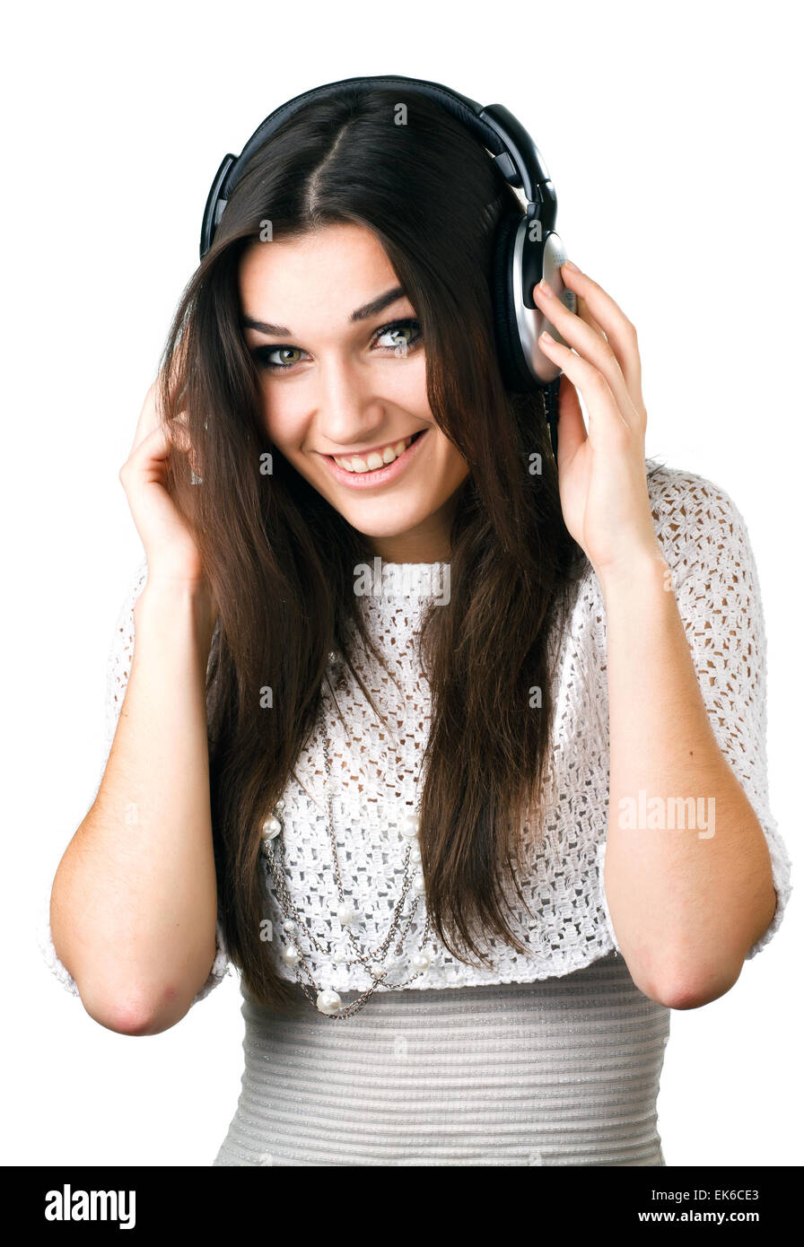 beautiful girl in headphones Stock Photo - Alamy
