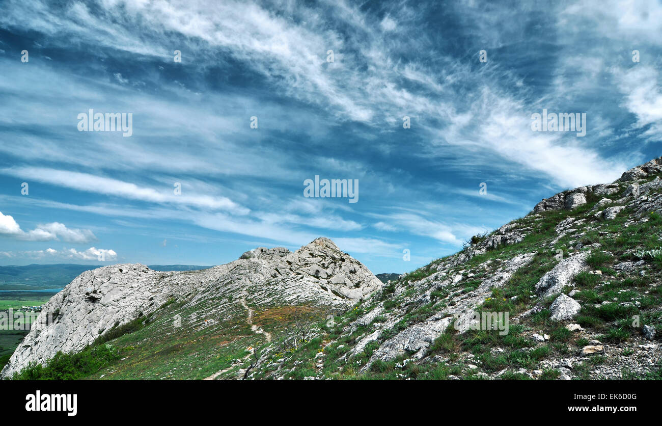 Beautiful summer sunny day with clouds. Crimea mountains. Ukraine Stock ...