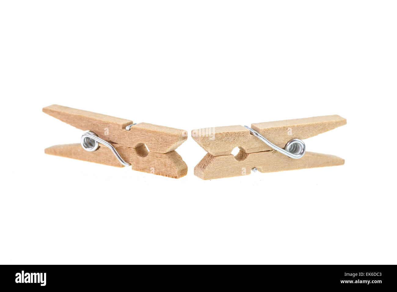 Wooden clothes pin isolated on white background Stock Photo - Alamy