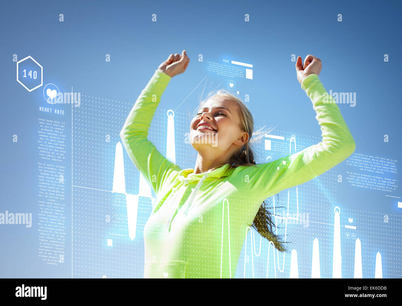 woman runner celebrating victory Stock Photo - Alamy