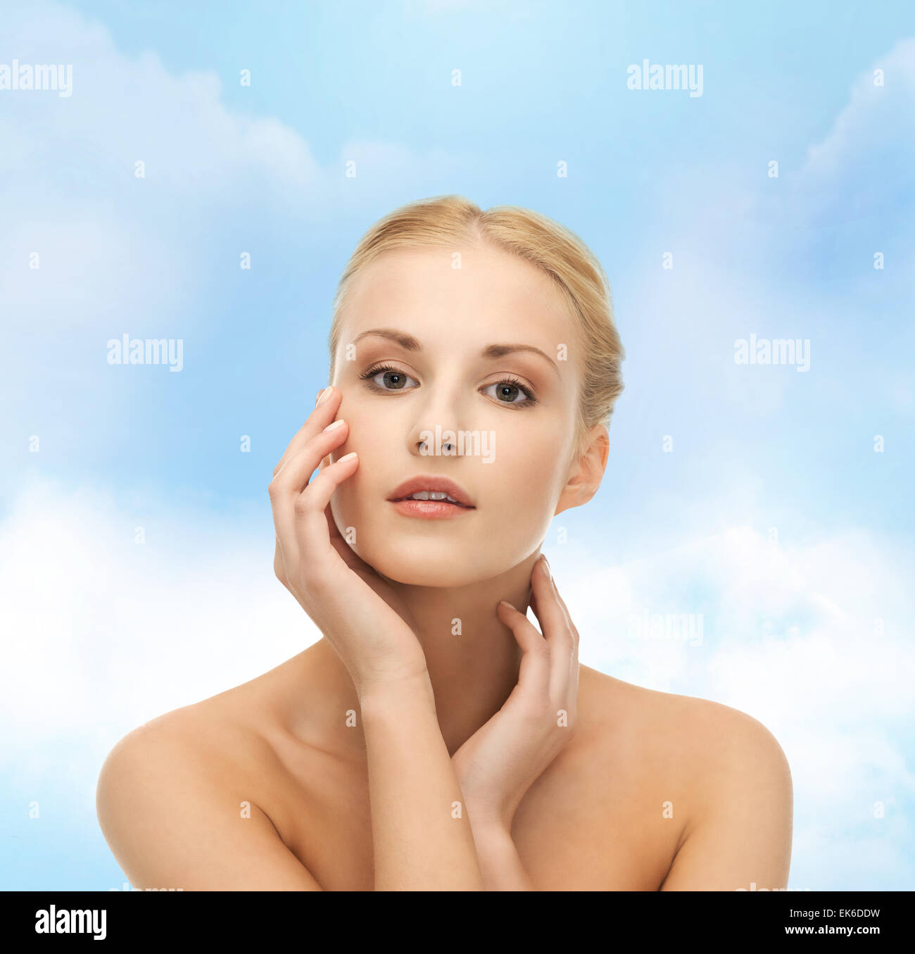 woman touching her face skin Stock Photo - Alamy