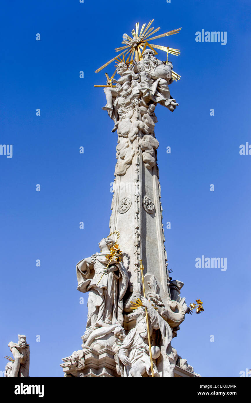 Plague Column and Holy Trinity sculpture, Hustopece, Southern Moravia ...