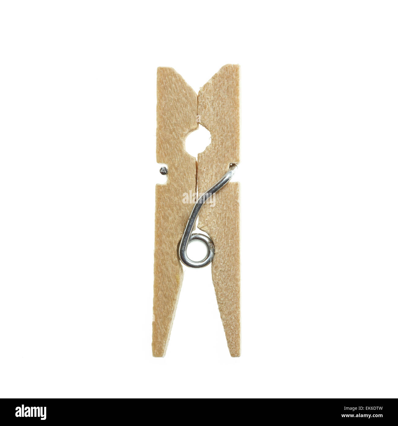 Wooden clothes pin isolated on white background Stock Photo - Alamy