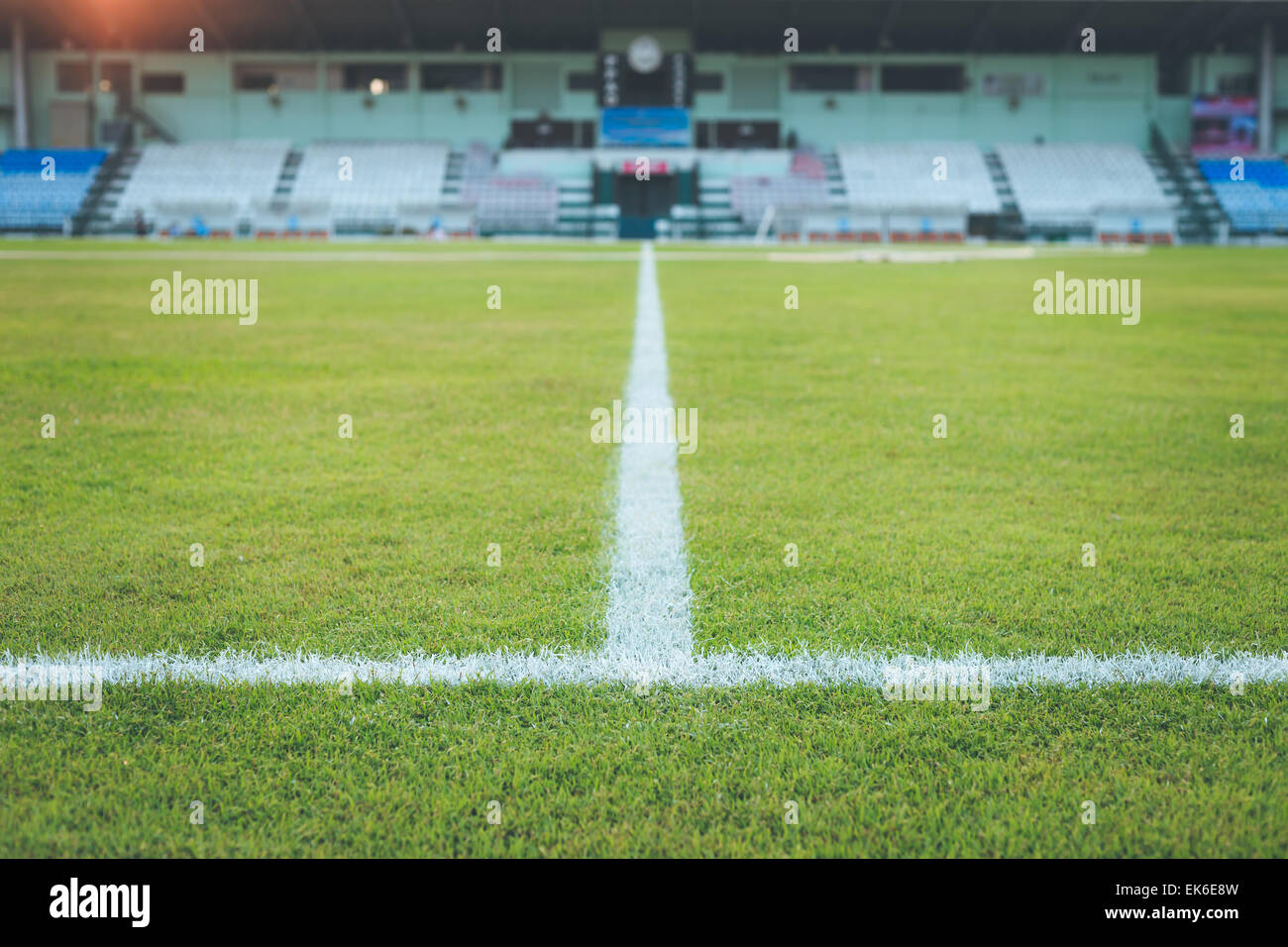 white stripe on grass in stadium Stock Photo - Alamy
