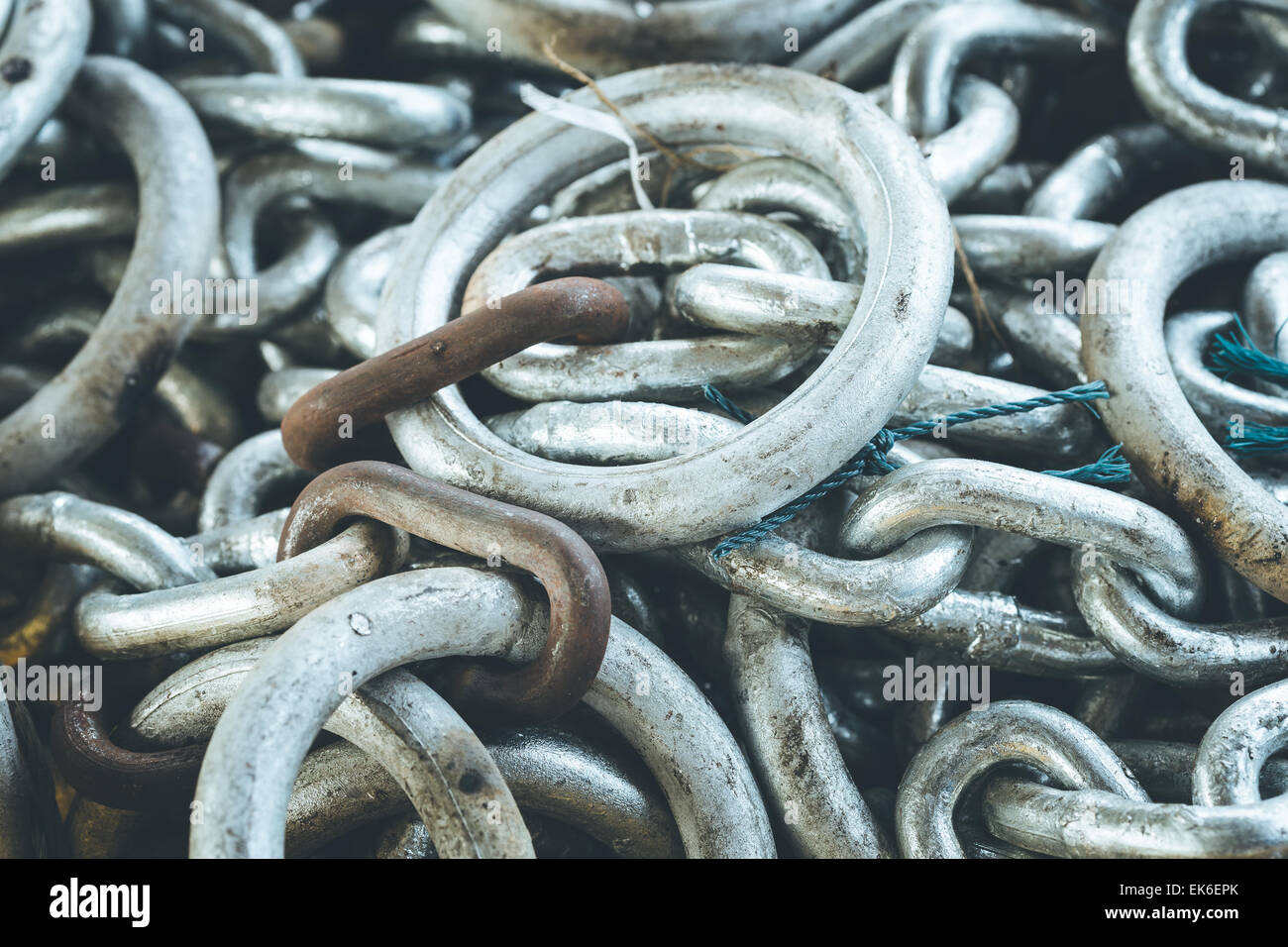 Macro Old and rusty chain on black background Stock Photo - Alamy