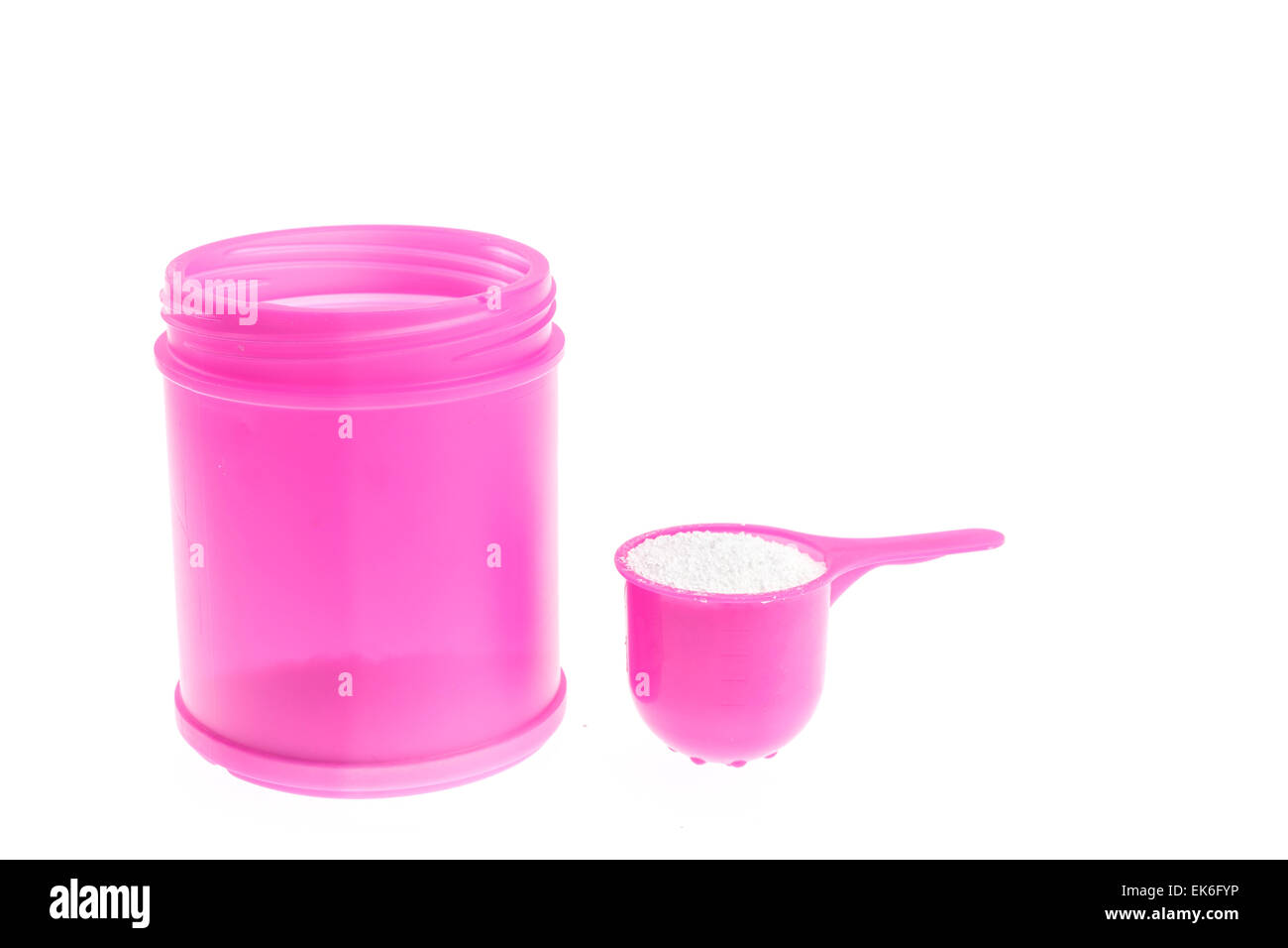 Pink plastic bottle of detergent isolated on white background Stock ...