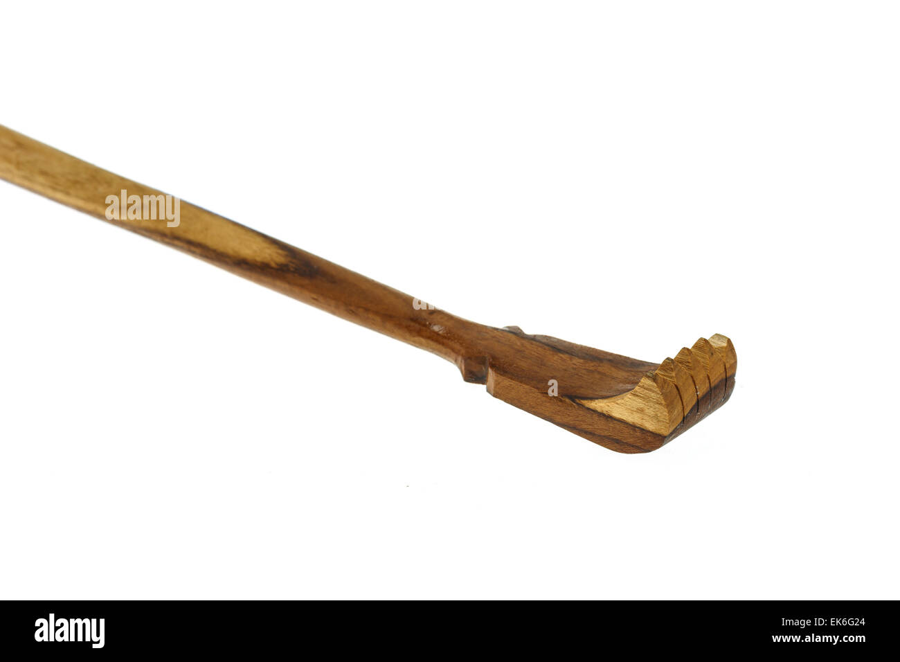 Thai handcraft of wooden backscratcher, isolated on white background ...