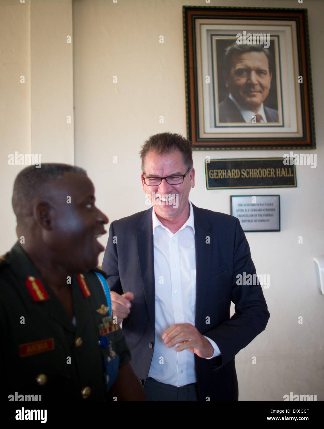 German Minister of Development Gerd Mueller (R) and Major General Obed ...