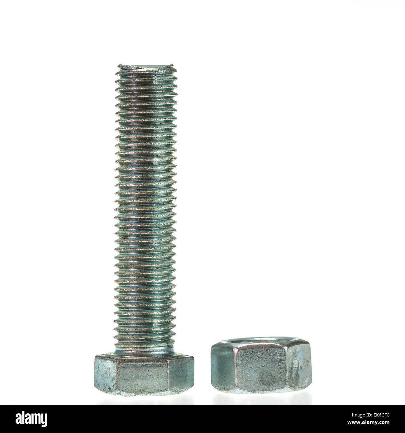 Bolt and nut isolated on white background Stock Photo - Alamy