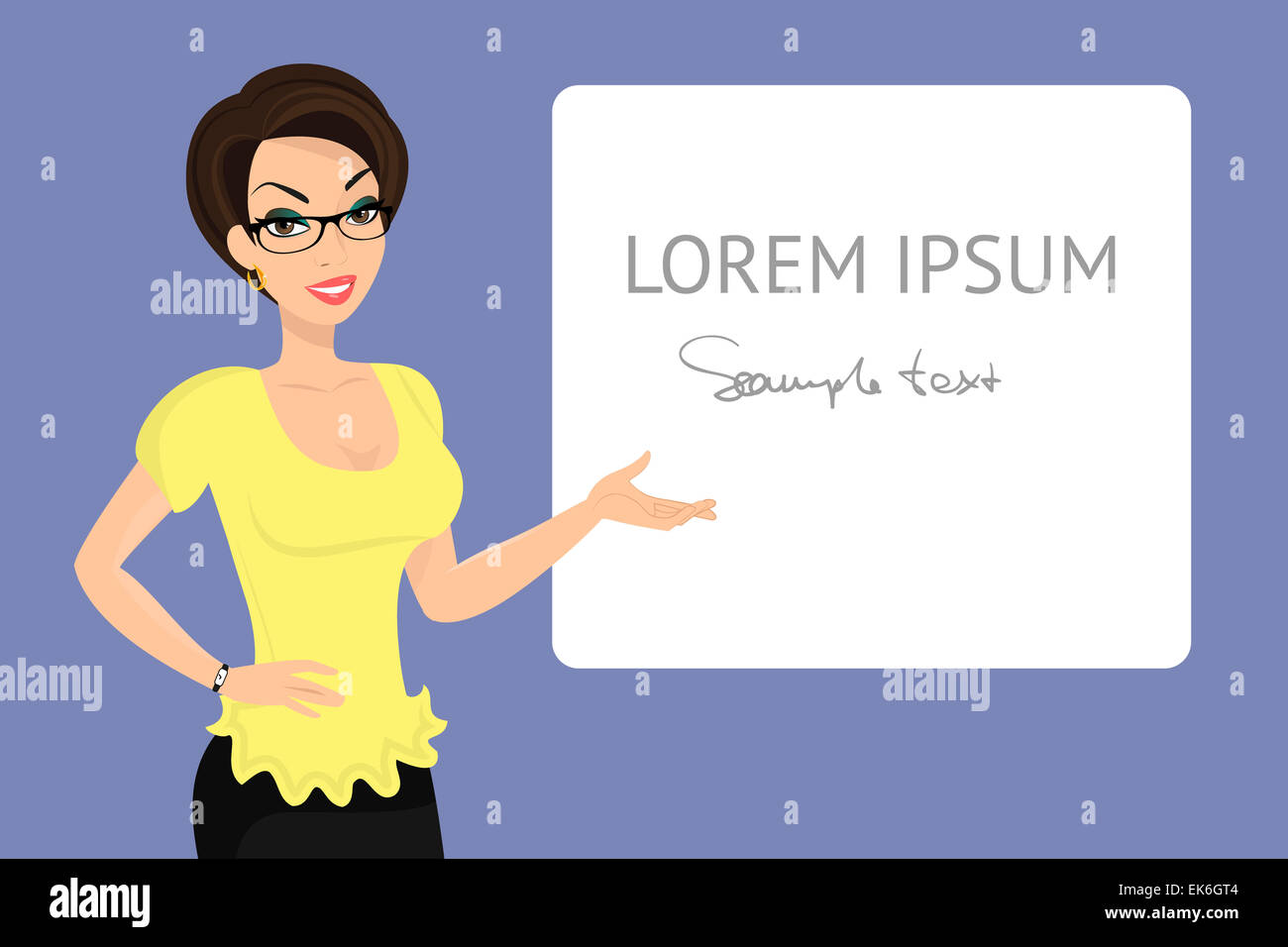 Business woman is demonstrating a banner Stock Photo - Alamy Business woman is demonstrating a banner Stock Photo - Alamy