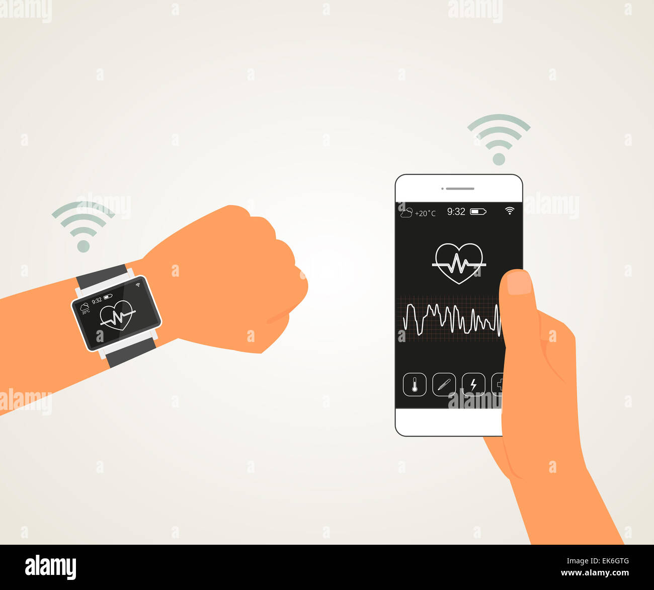 Synchronizing watch phone hi-res stock photography and images - Alamy