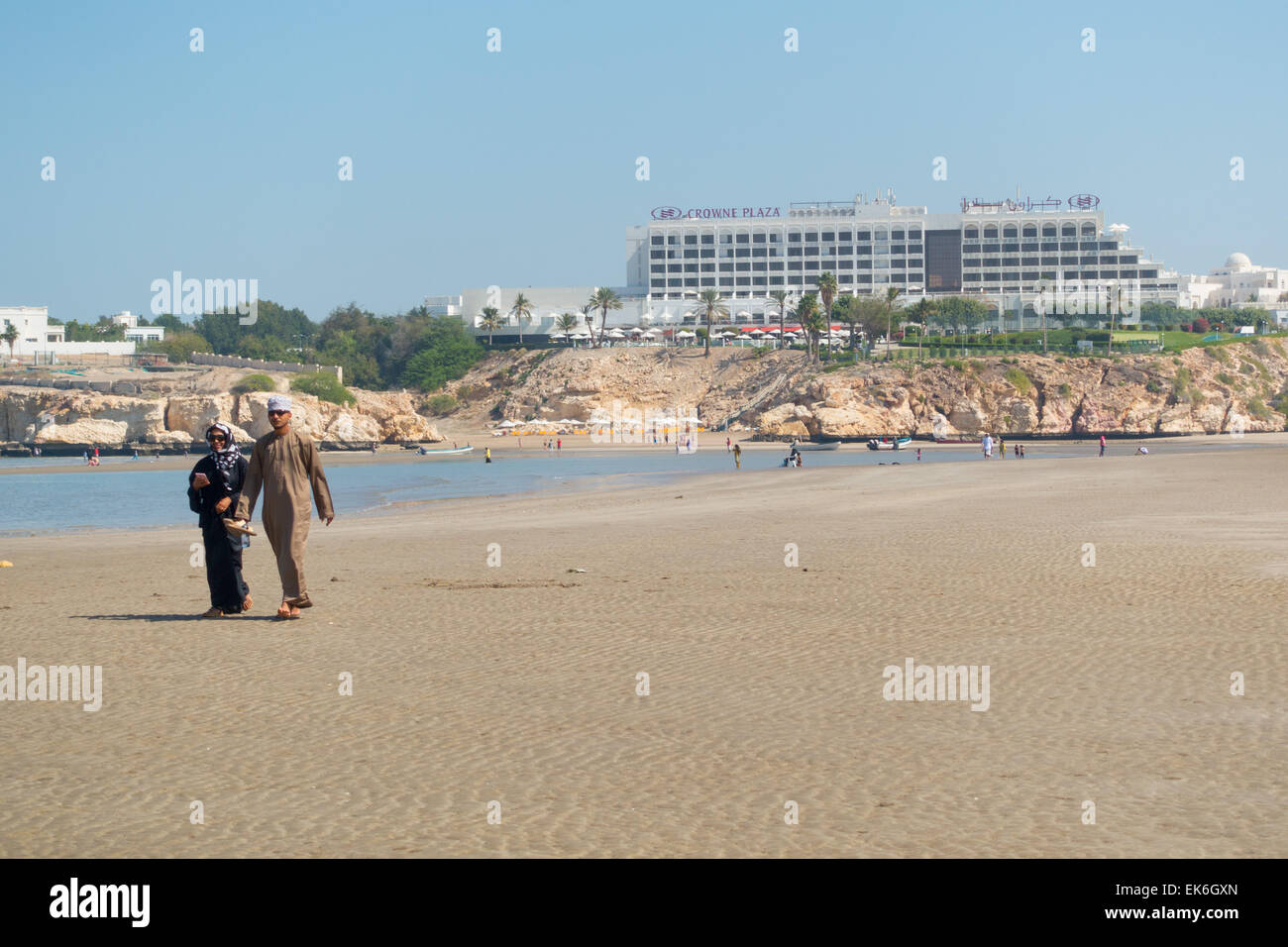 Shatti Al Qurum Beach looking towards the Crowne Plaza Hotel, Muscat ...