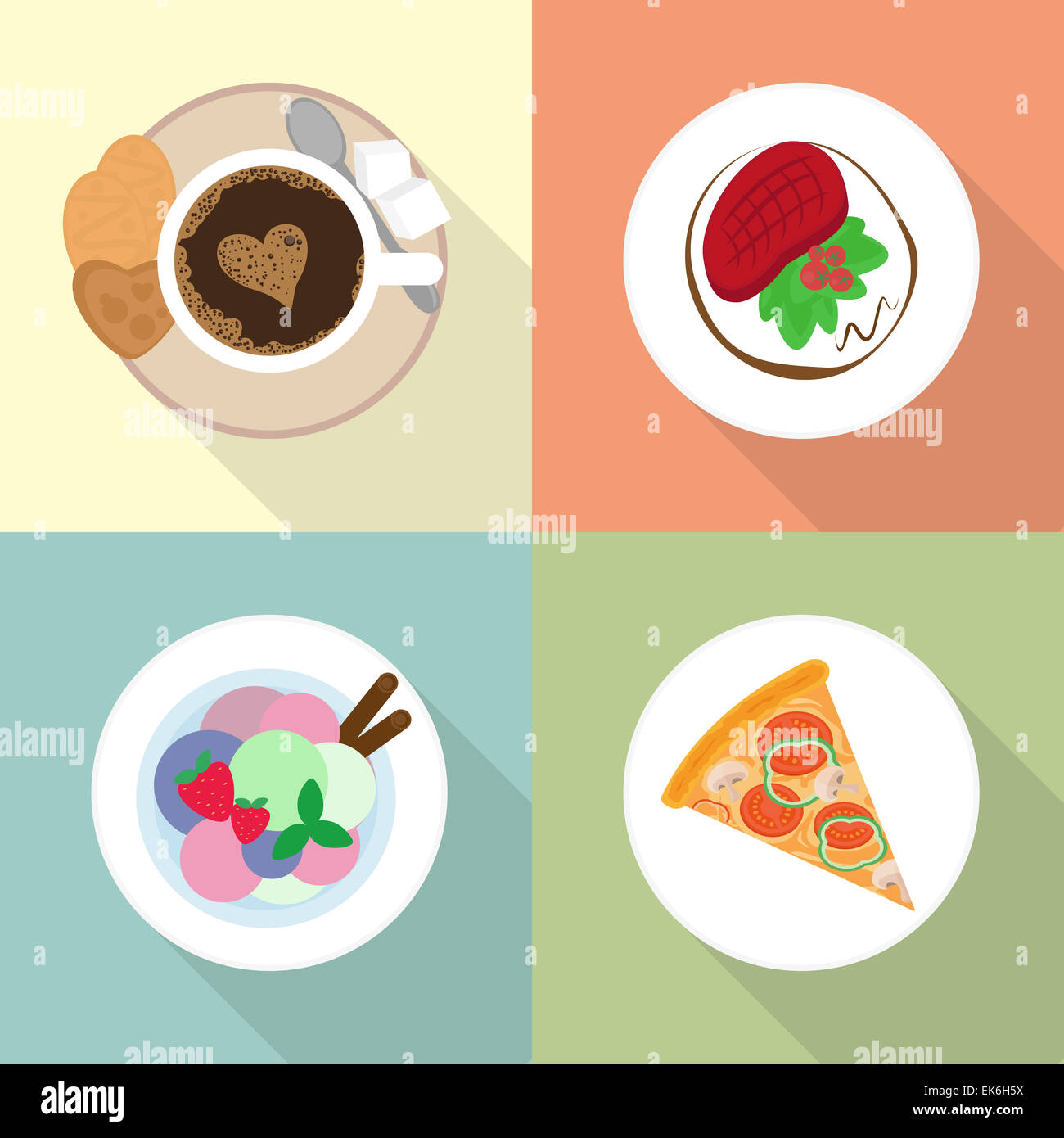Food icons set Stock Photo - Alamy