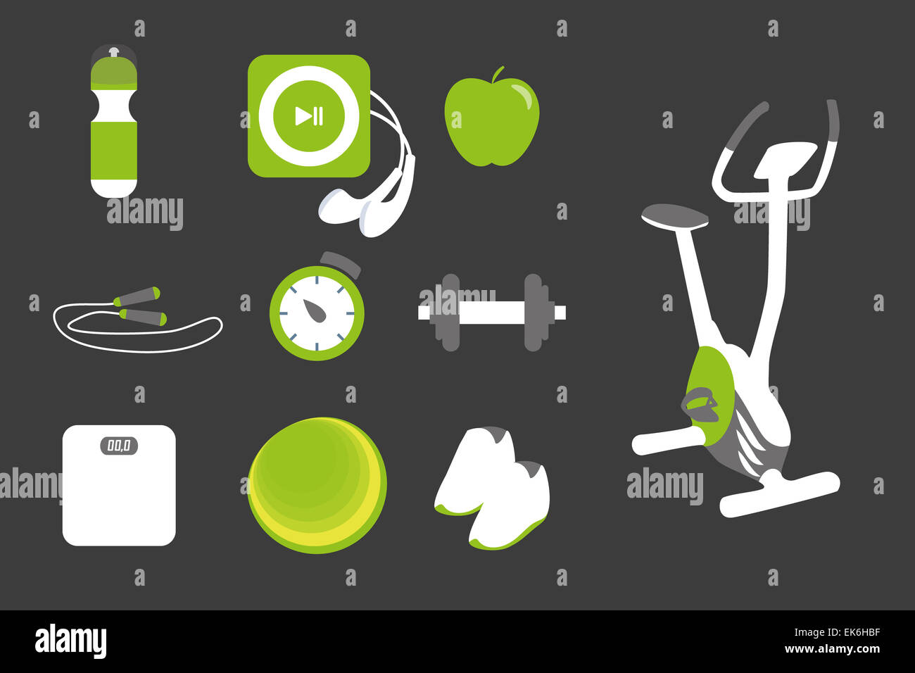 Fitness icon set hi-res stock photography and images - Alamy