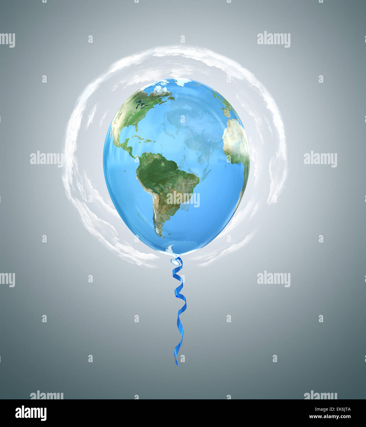 Balloon with world map Stock Photo - Alamy