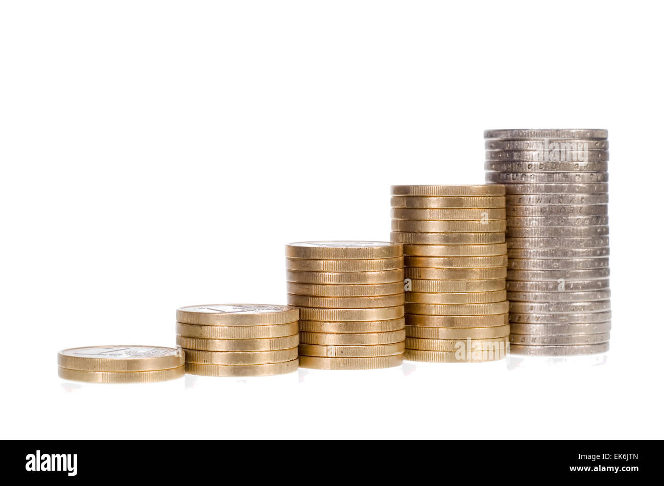 Pile of silver coins Cut Out Stock Images & Pictures - Alamy