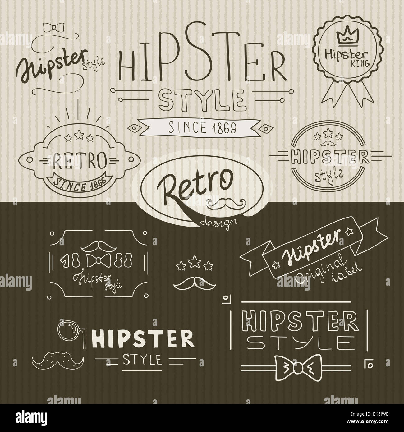 Retro hipster stamps collection Stock Photo - Alamy