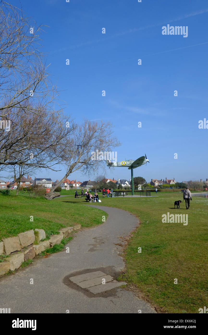 Spitfire on display at Fairhaven Lake in Lytham St Annes, Lancashire ...