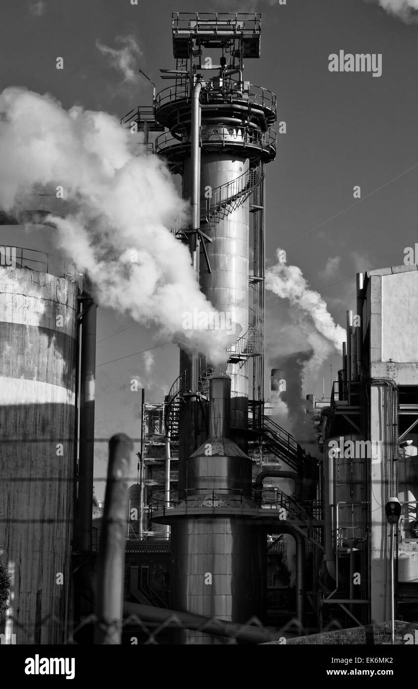 This is an example of air pollution at work. An smokestack take out ...