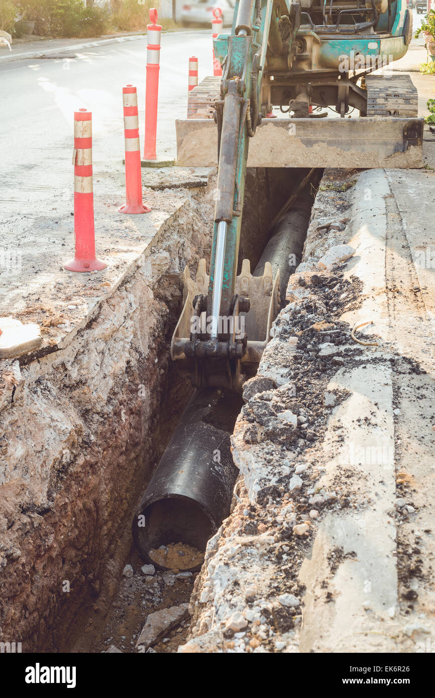 Public Asphalt road under repair Stock Photo - Alamy