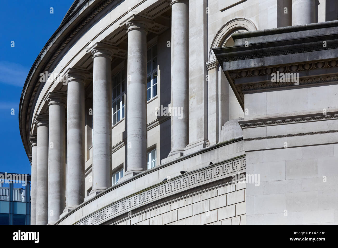 Manchester central library exterior roof detail Stock Photo - Alamy