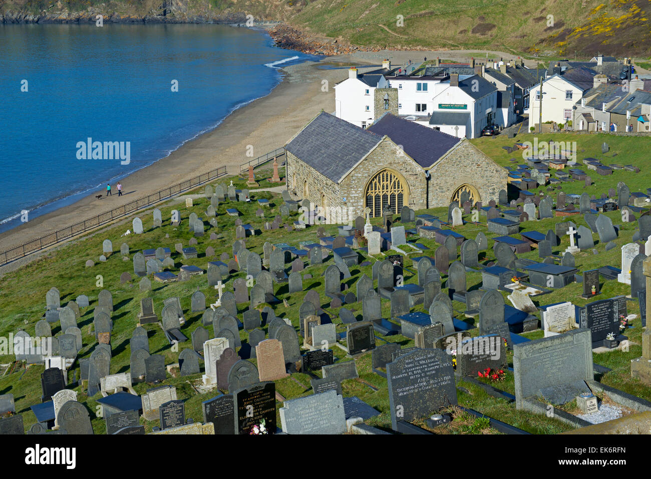 St Hywyn's Church at Aberdaron, North Wales UK Stock Photo - Alamy