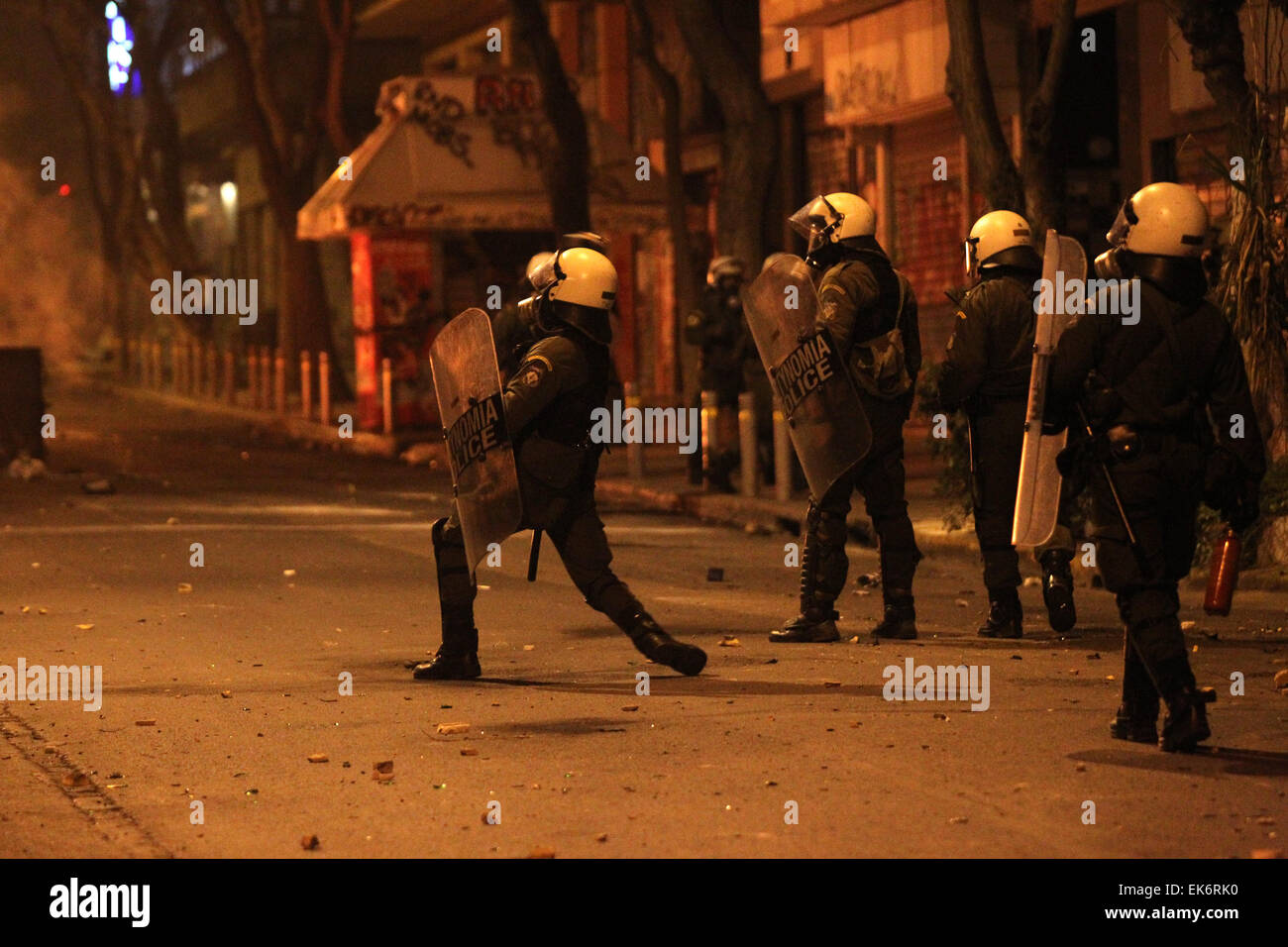 Greek riot police hi-res stock photography and images - Alamy