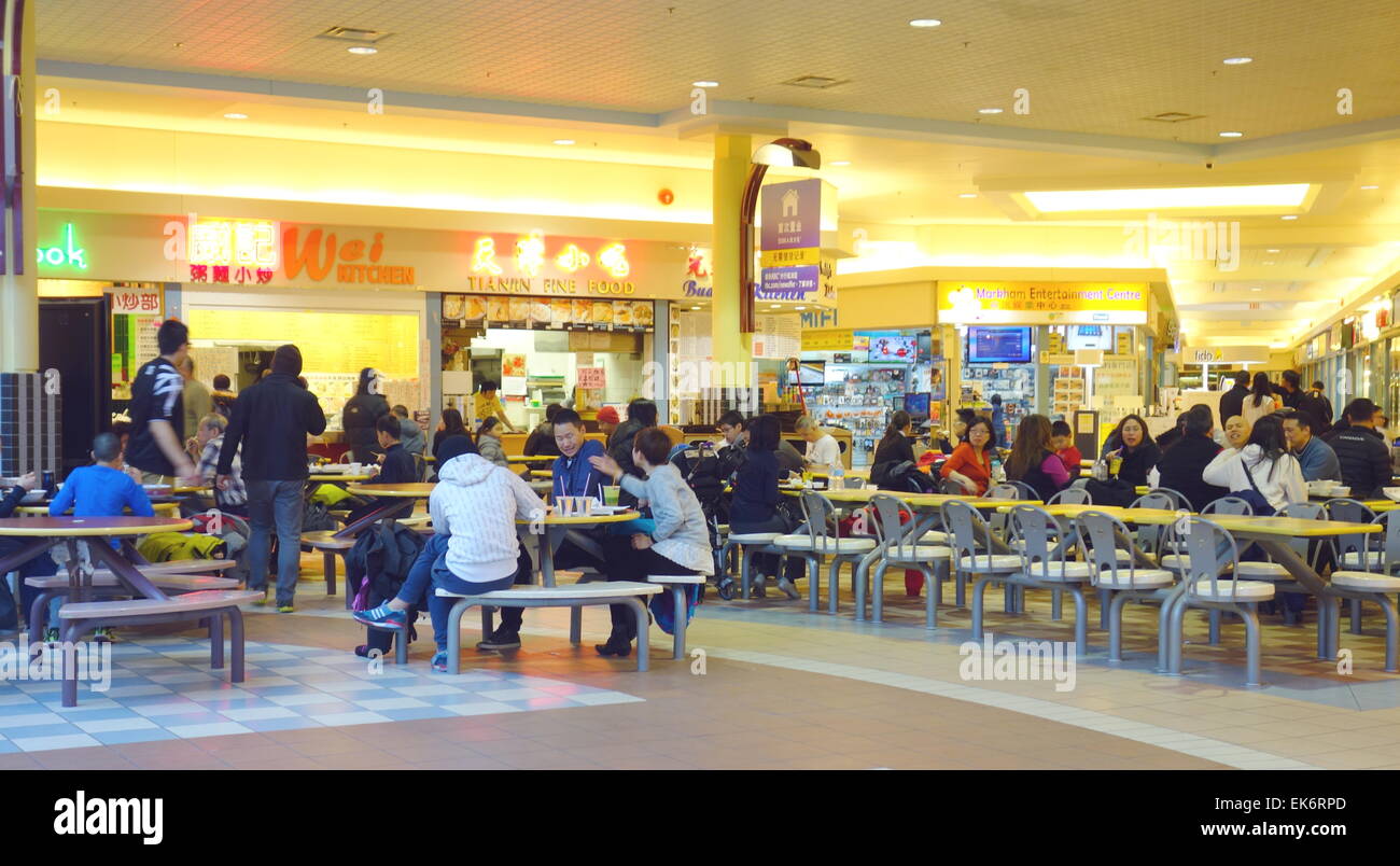 People eating at a food court in a mall in Canada Stock Photo - Alamy