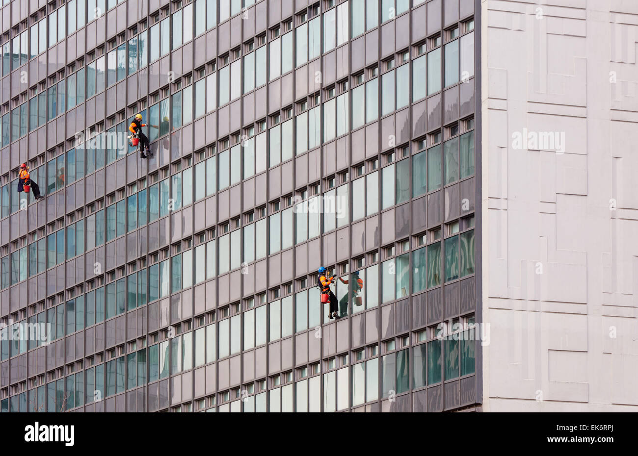 Cleaning windows at city tower manchester hi-res stock photography and ...
