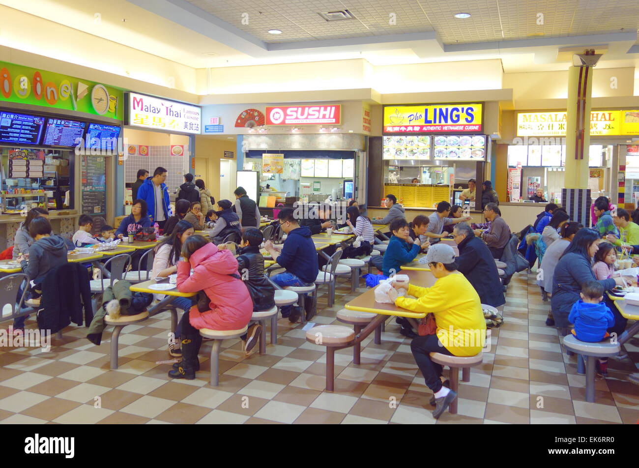 People eating in a food court in Toronto, Canada Stock Photo - Alamy