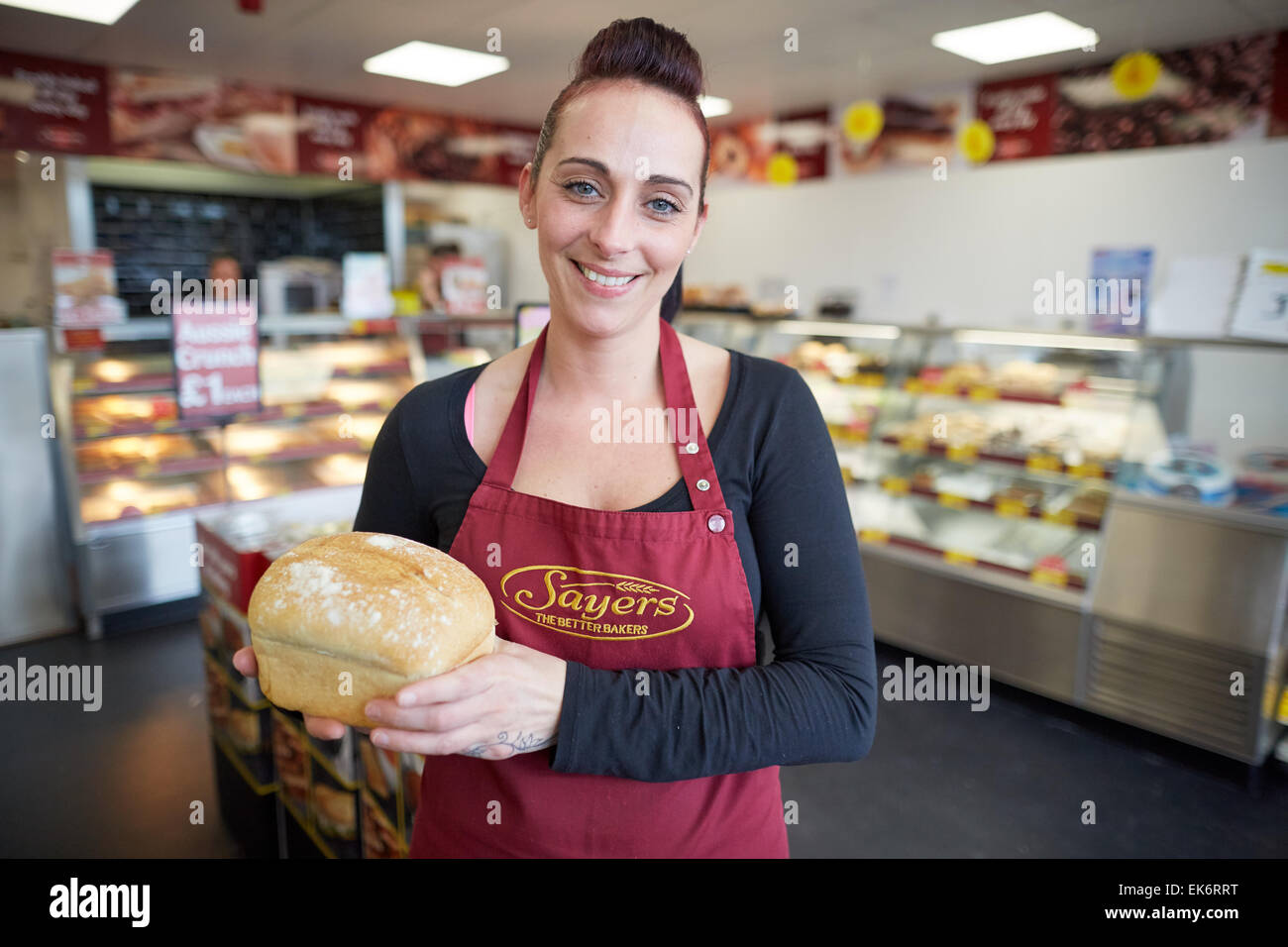 Partington Shopping Centre Sayers bakery Stock Photo - Alamy