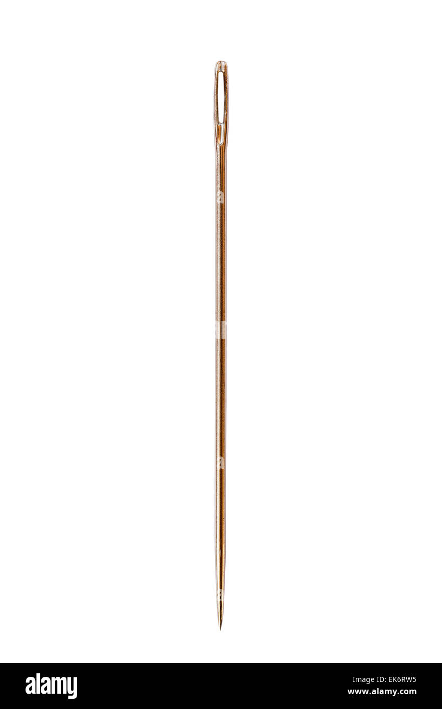 Close up sewing needle on white background Stock Photo - Alamy