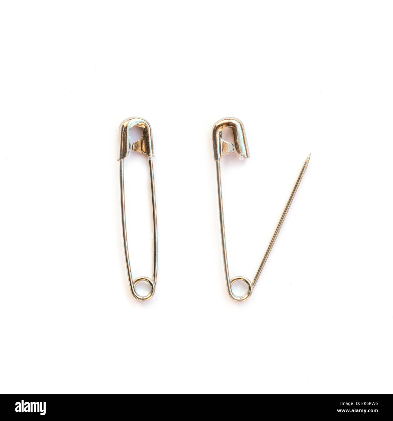 Close up Safety pin isolated on white background Stock Photo - Alamy
