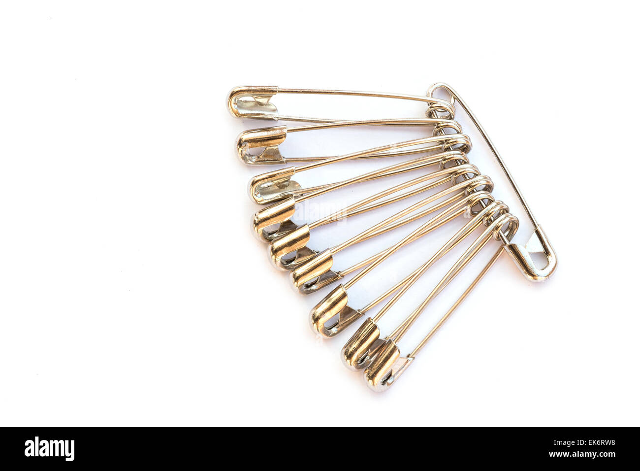 Close up Safety pin isolated on white background Stock Photo - Alamy
