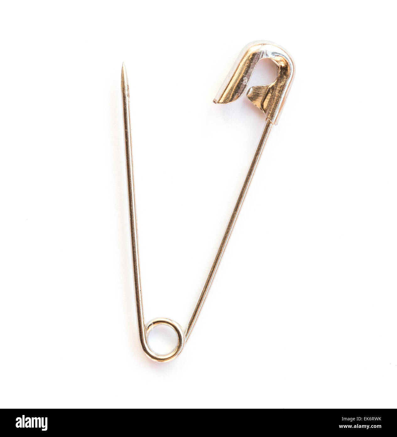 Close up Safety pin isolated on white background Stock Photo - Alamy